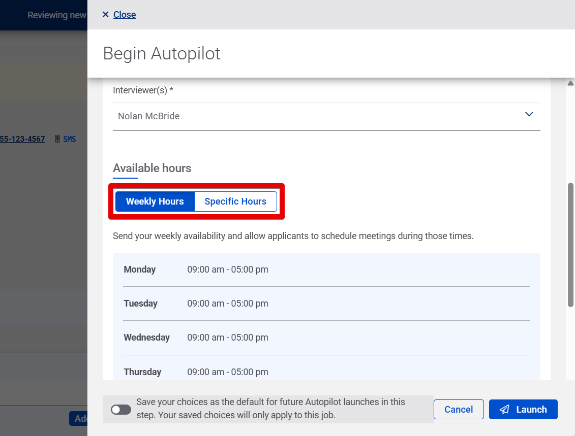Scheduling interviews using Autopilot